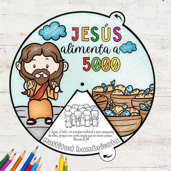 Ten Commandments Coloring Wheel SPANISH Bible Story Wheel Printable ...