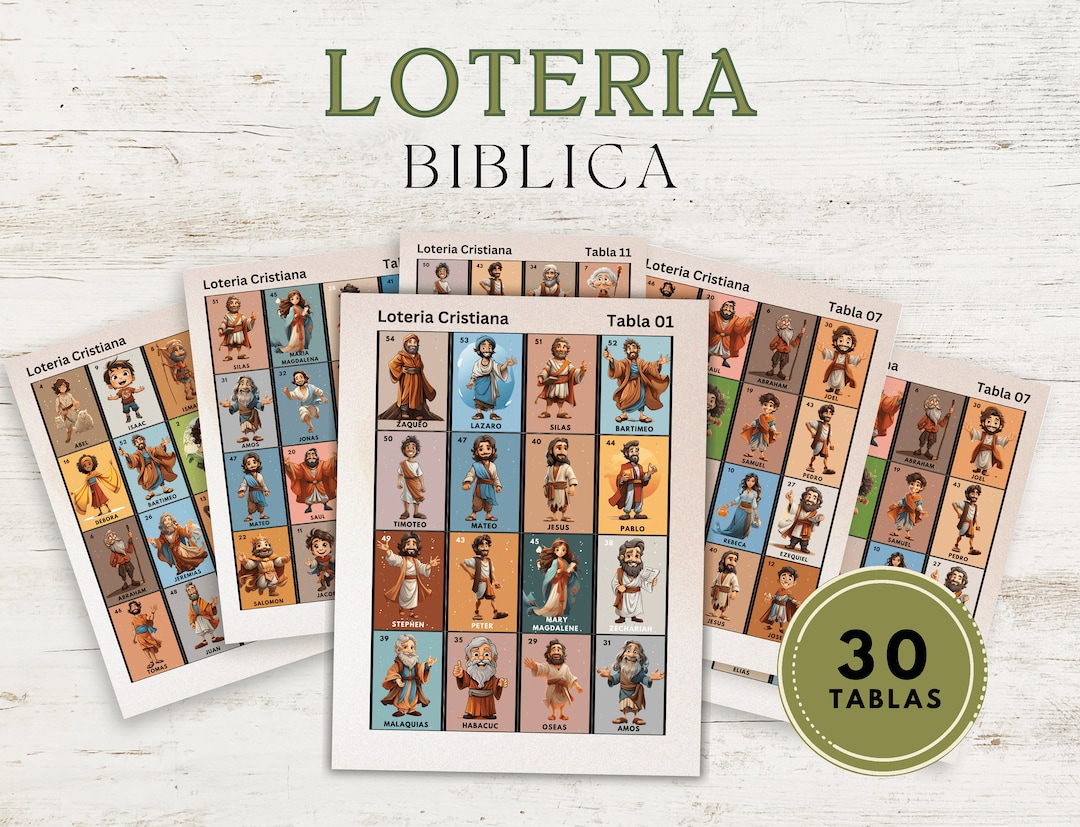 Christian Bible Lottery Game in SPANISH | Bingo Bible | Bible Edition ...