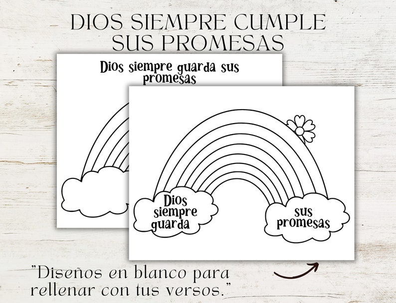 God's Promises IN SPANISH Rainbow Craft Sunday School Lesson Kids ...