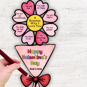 Valentine’s Day Craft, Bible Printable Activity, Sunday School, Heart ...
