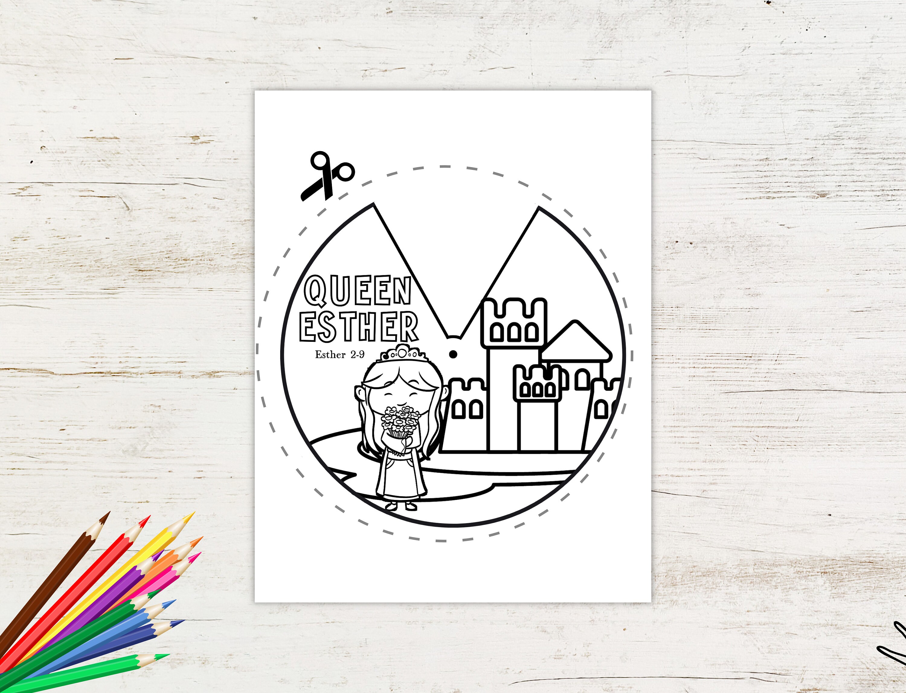 Queen Esther Coloring Wheel, Queen Esther Story Coloring Wheel ...