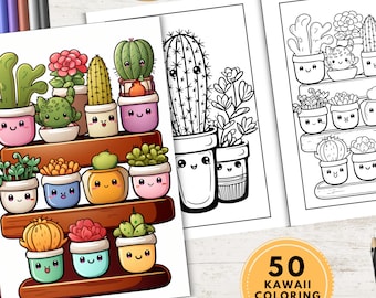 Kawaii Coloring Pages 50 Pages Cute Coloring Pages for Kids and Adults ...