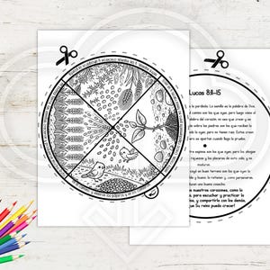 The Parable of the Sower Coloring Wheel IN SPANISH, Coloring Wheel ...