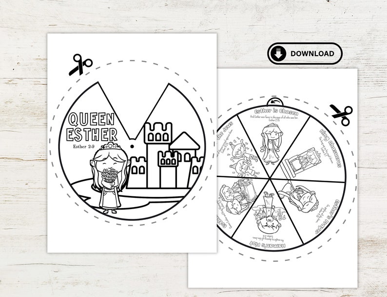 Queen Esther Coloring Wheel, Queen Esther Story Coloring Wheel ...