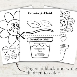 Growing in Christ Craft Activity for Kids, Bible Printable Activity ...