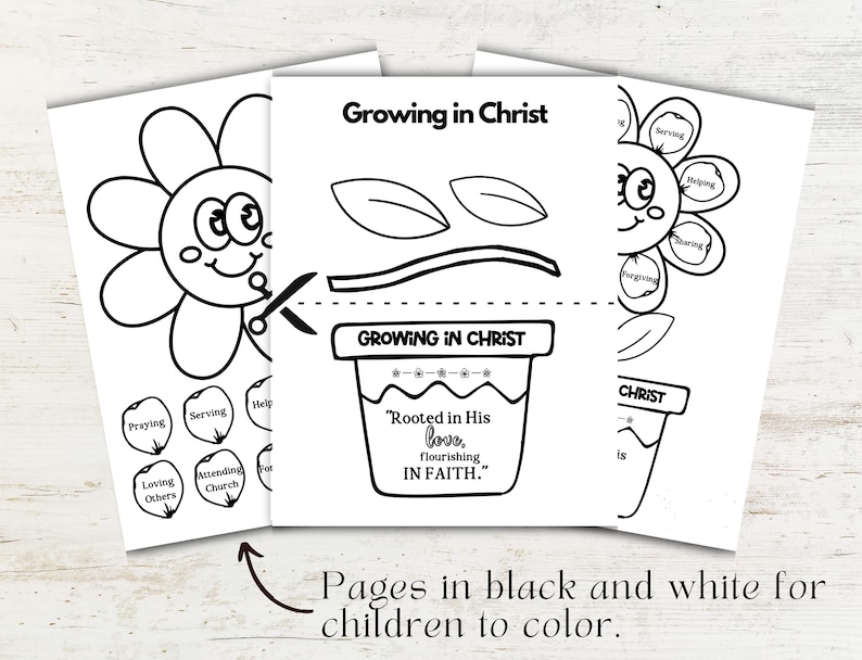 Growing in Christ Craft Activity for Kids, Bible Printable Activity ...