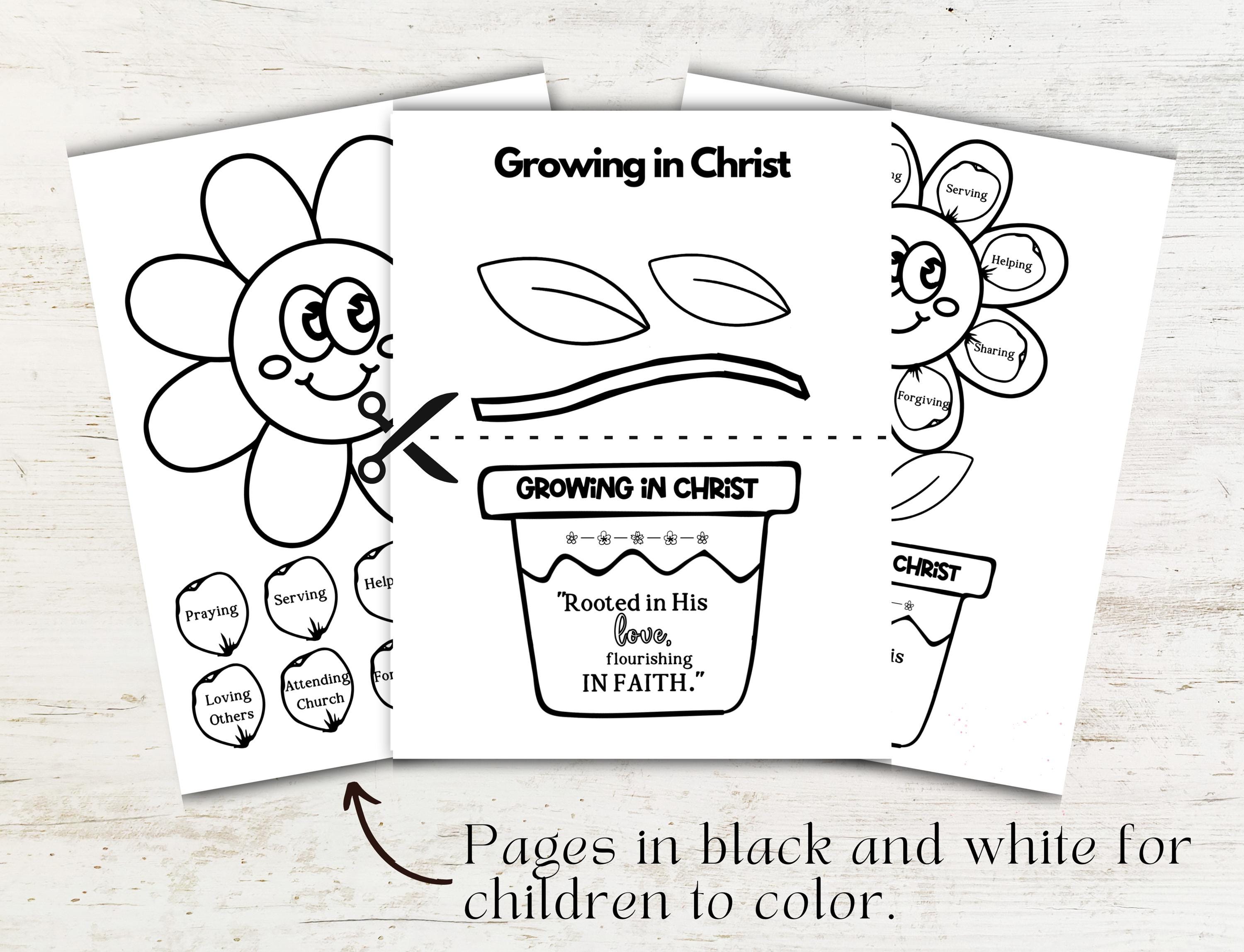 Growing in Christ Craft Activity for Kids, Bible Printable Activity ...