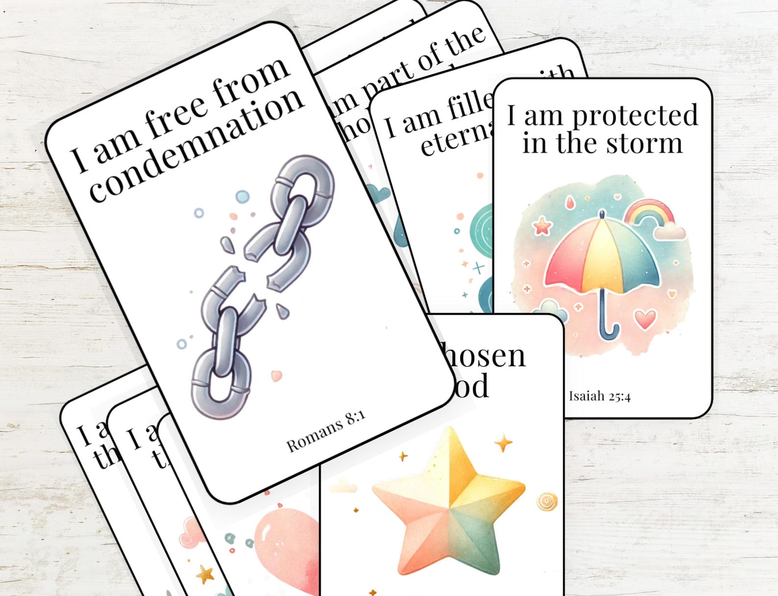 100 Educational Biblical Affirmation Cards for Kids, Christian ...