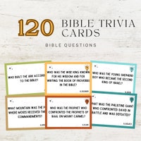 Bible Trivia Cards for All Ages - 90 Different Questions - Great to ...