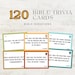 120 Bible Trivia Cards Bible Trivia Questions Printable Bible Trivia ...