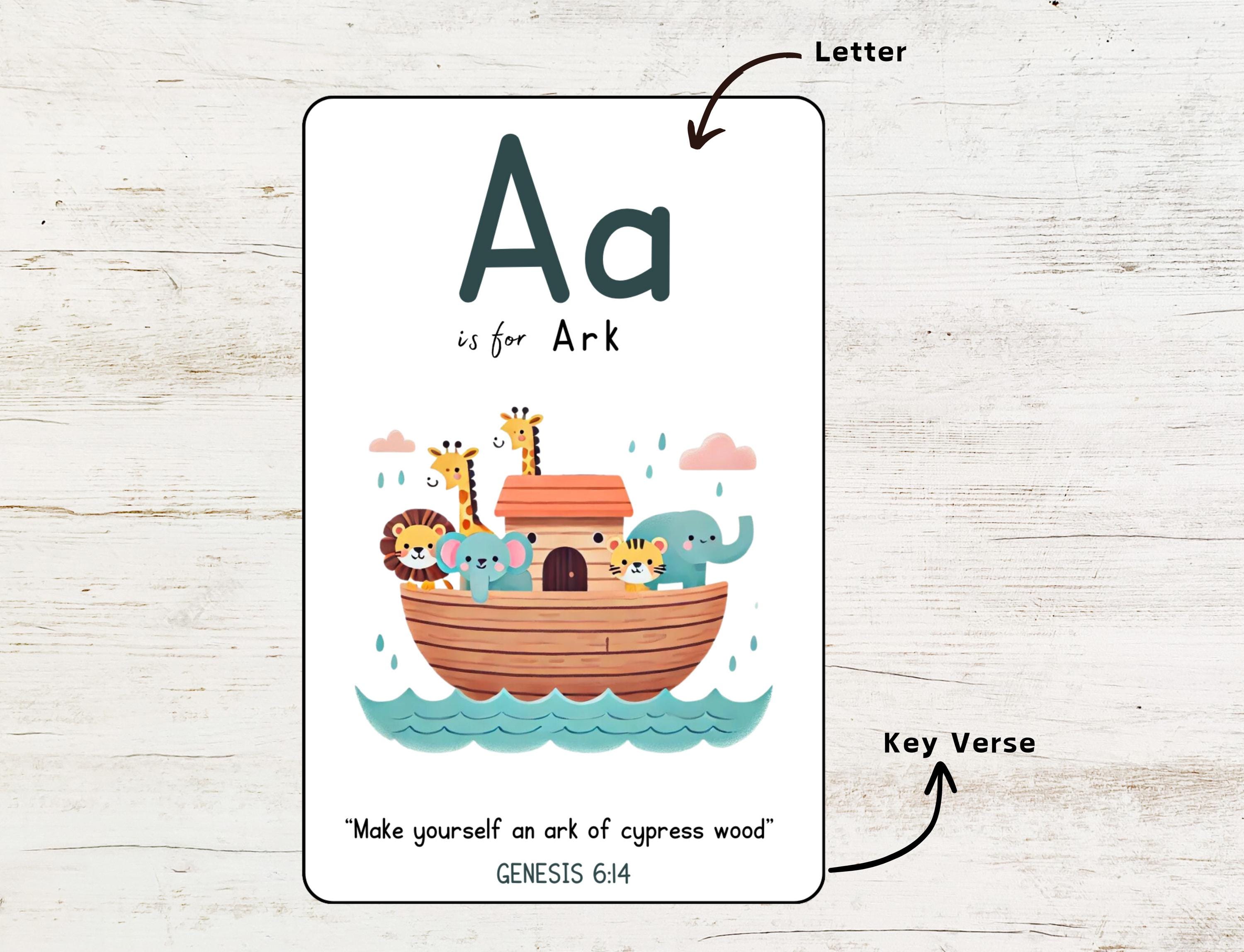 ABC Bible Scripture Flash Cards | Christian Alphabet Card Set | Kids ...
