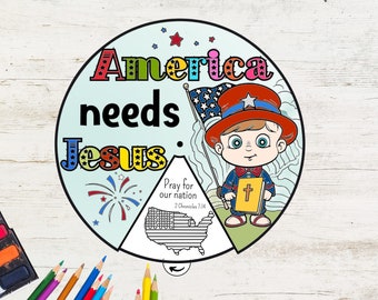 July 4th Bible Wheel Craft Lesson, Freedom in Jesus 4th of July Bible ...