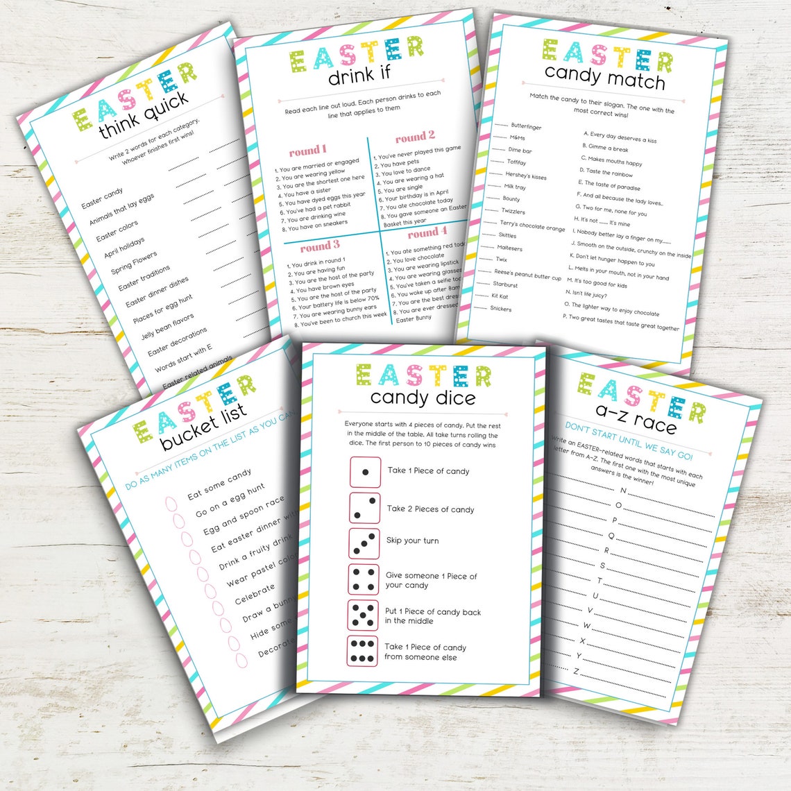 Easter Game Bundle | Printable Easter Games for Kids and Adults | Party ...