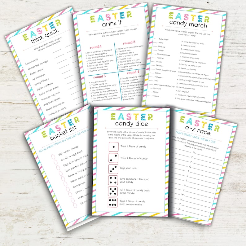 Easter Game Bundle Printable Easter Games for Kids and Adults Party ...