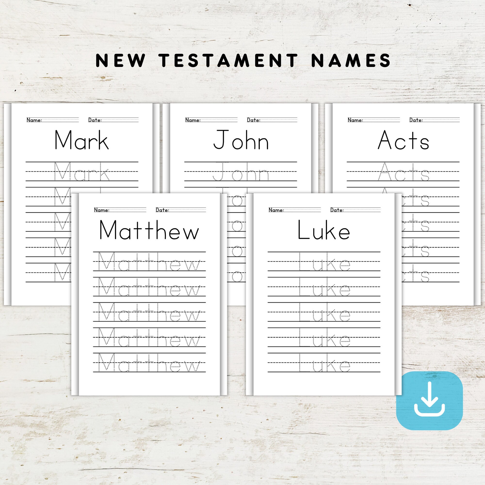 Names Tracing Sheet Handwriting | Practice Biblical Book Names Tracing ...