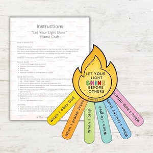 Let Your Light Shine Bible Craft for Kids | Printable Sunday School ...