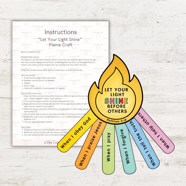 Let Your Light Shine Bible Craft for Kids | Printable Sunday School ...