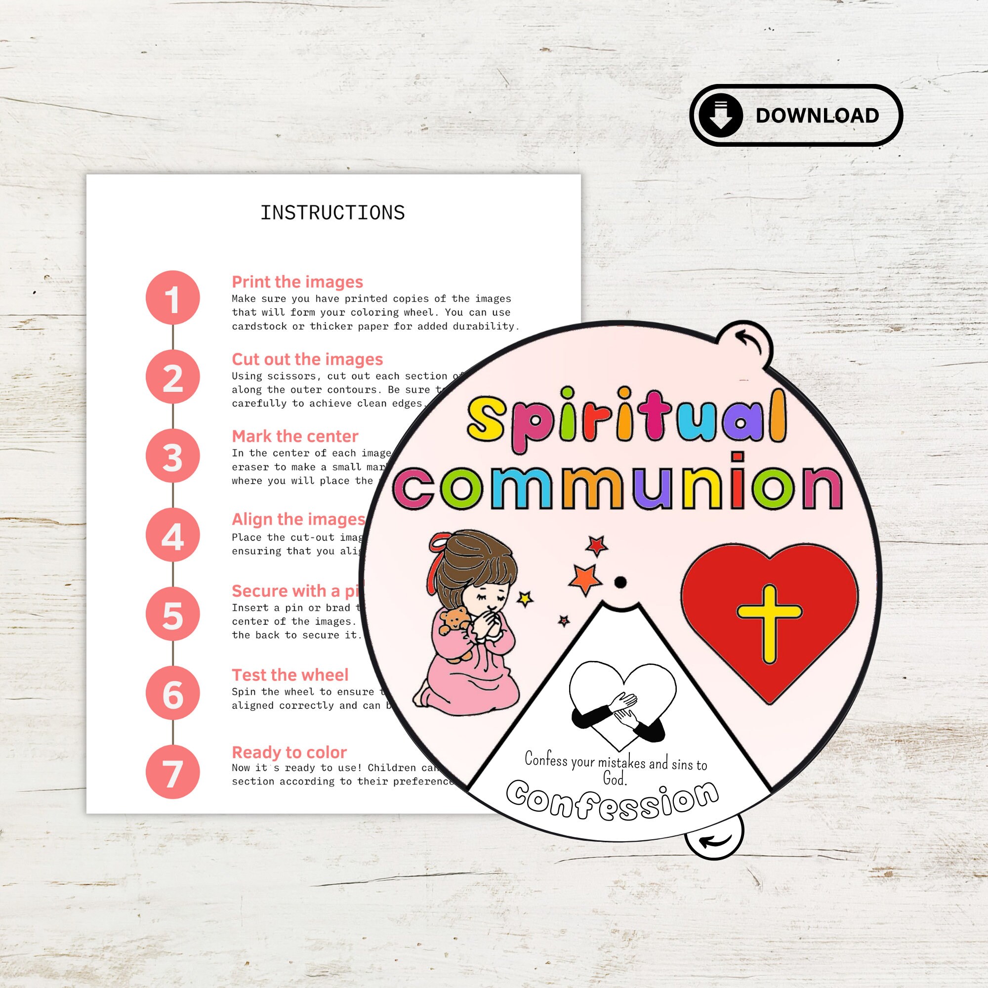 Spiritual Communion Wheel for Children | Bible Activity | Prayer Wheel ...