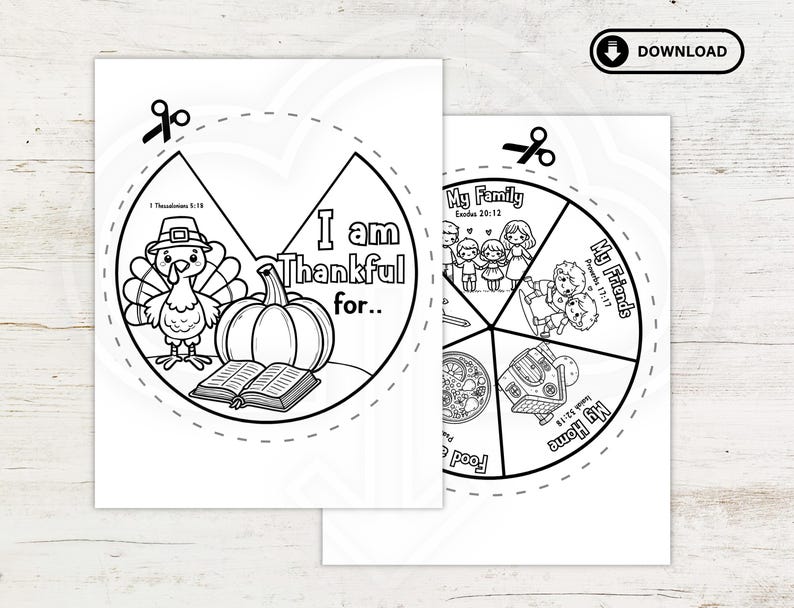 I Am Thankful for - Coloring Wheel, Thanksgiving Coloring Wheel ...