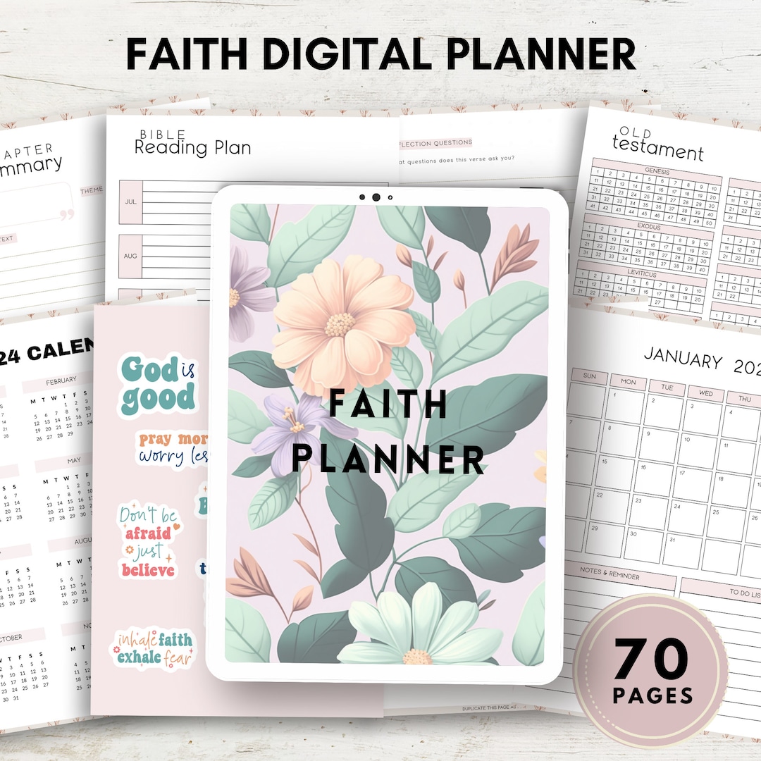 Faith Planner | Sermon Notes | Digital Planner | Devotional Planner ...