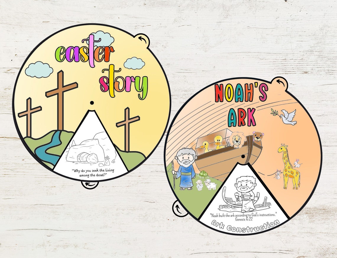 Coloring Wheel Bundle, Sunday School, Biblical Story, Coloring Wheel ...