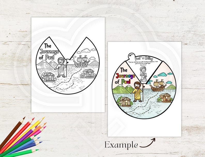 The Journeys of Paul Coloring Wheel | Bible Story Activity for Kids ...