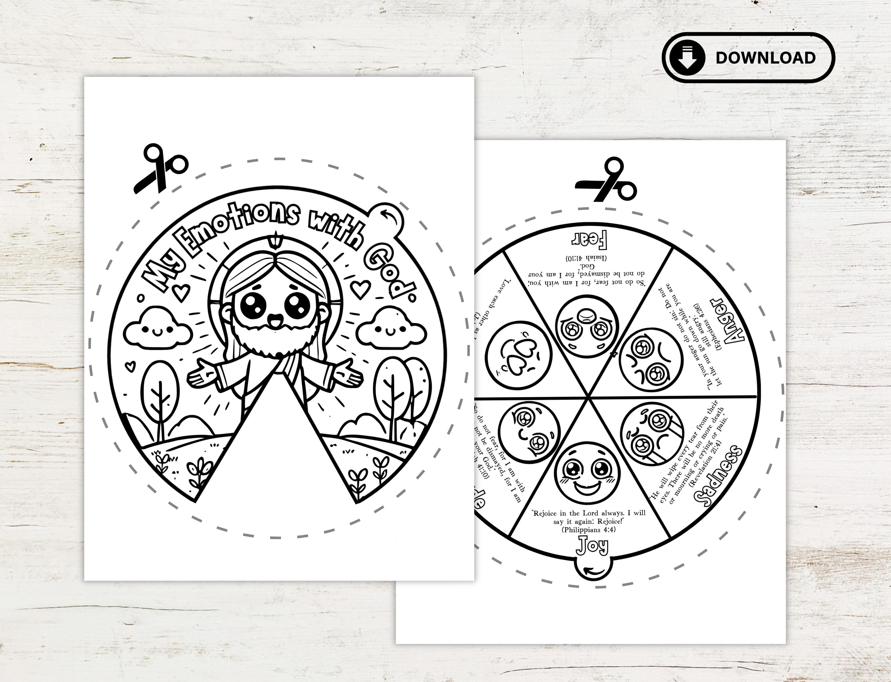 My Emotions With God Coloring Wheel | Bible Activity | Bible Lesson ...