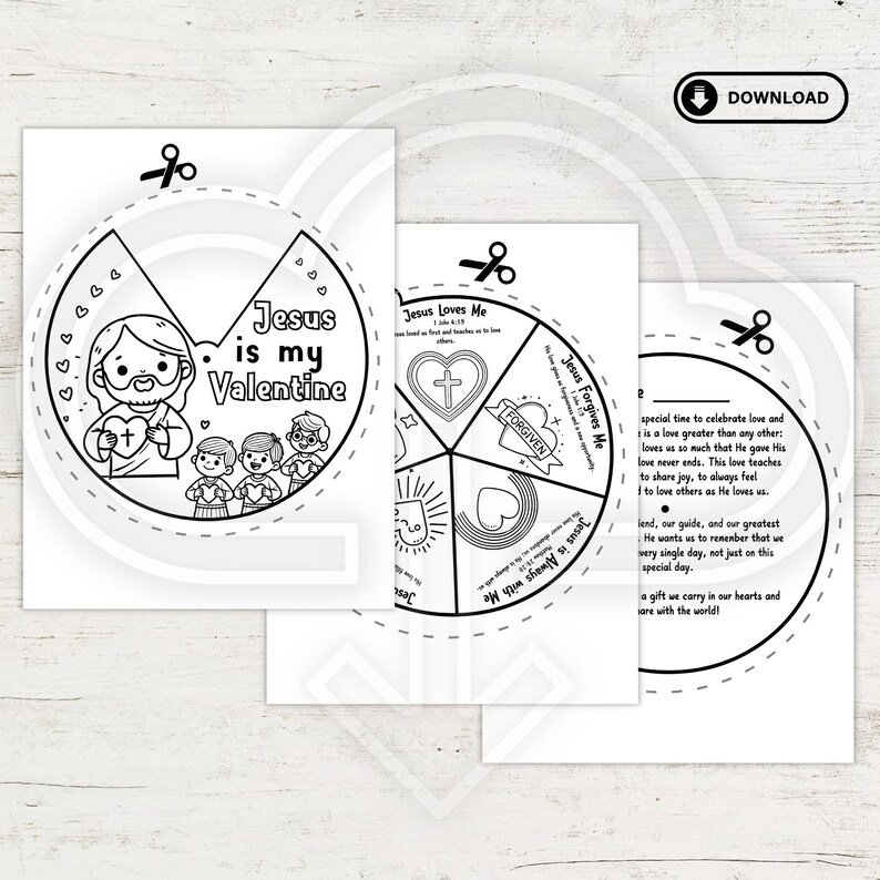 Jesus is My Valentine - Coloring Wheel for Kids | Christian Activity ...