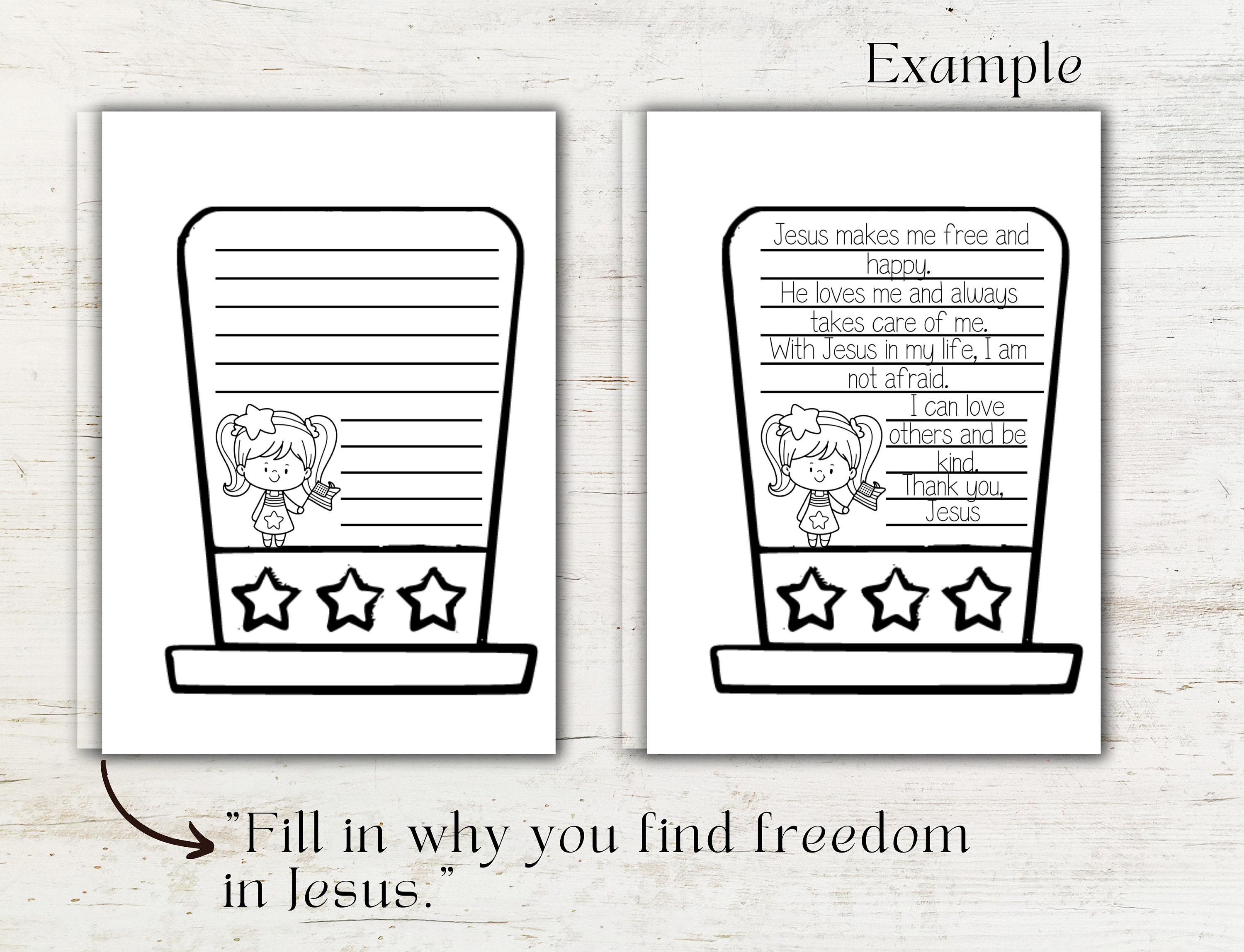 Freedom in Jesus Hat 4th of July Sunday School Bible Craft, Bible ...