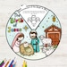 The Birth of Jesus Coloring Wheel, Nativity Story Coloring Wheel ...