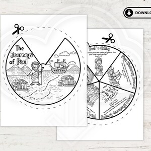 The Journeys of Paul Coloring Wheel | Bible Story Activity for Kids ...