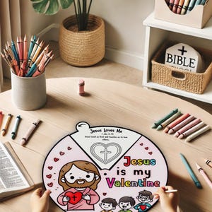 Jesus is My Valentine - Coloring Wheel for Kids | Christian Activity ...