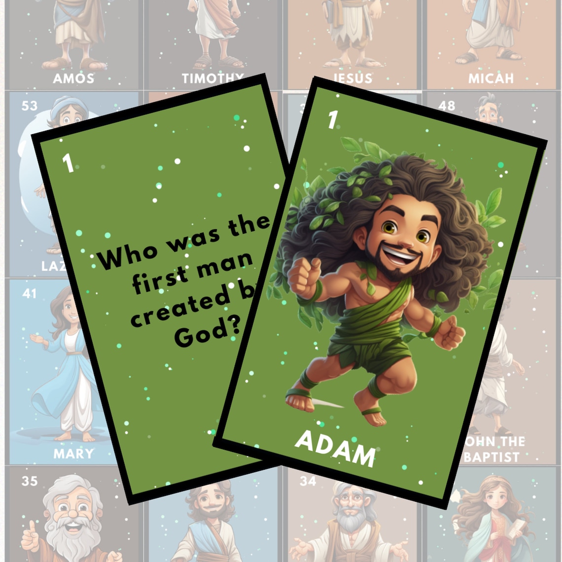 Bible Memory Game Match 54 Bible Characters Printable Bible Pairs ...