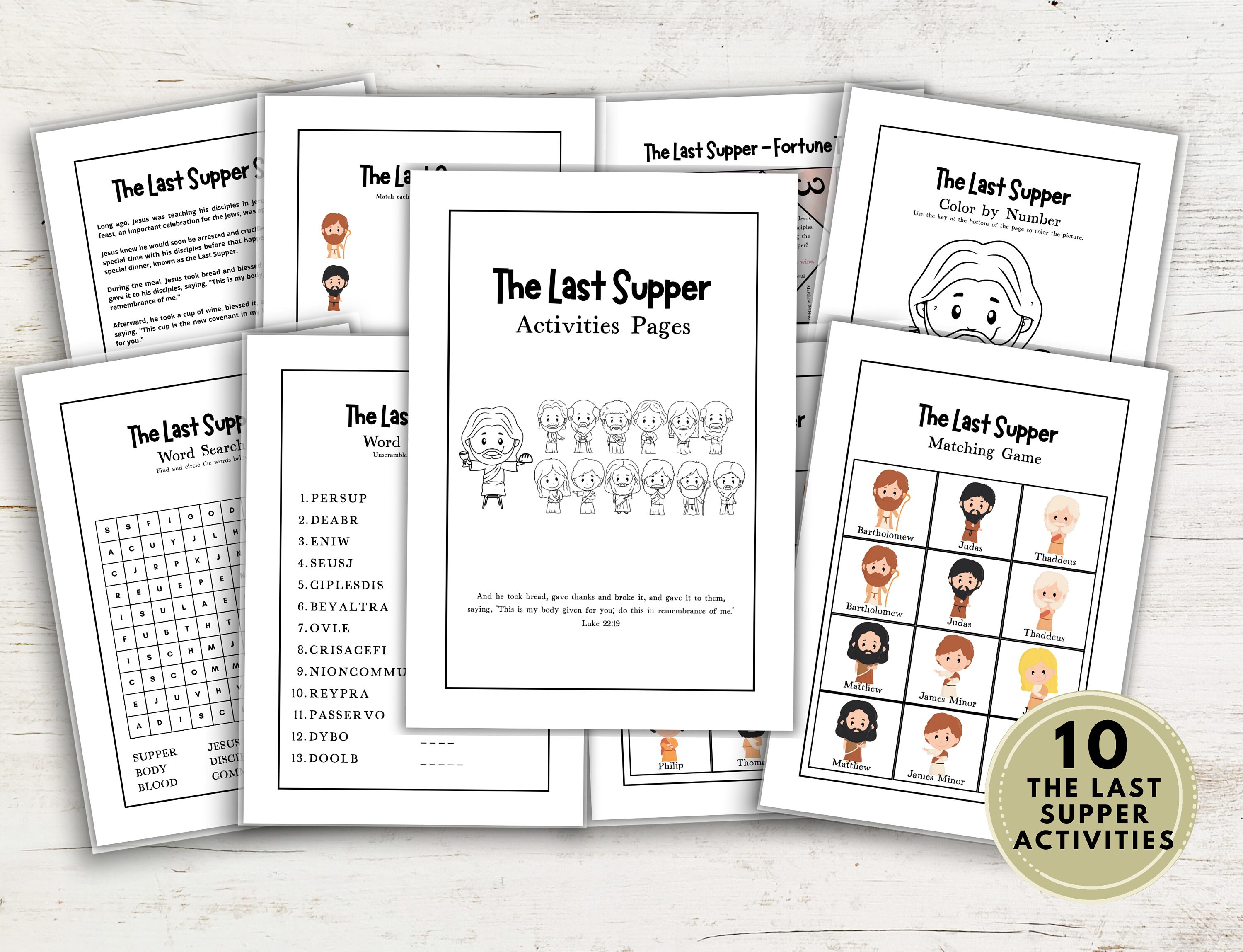 The Last Supper Activities Pages, Easter Story for Kid, Sunday School ...