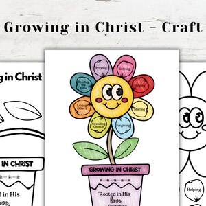 Growing in Christ Craft Activity for Kids, Bible Printable Activity ...