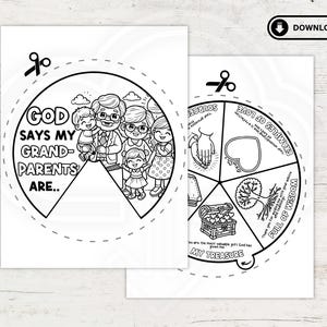 God Says My Grandparents Are - Coloring Wheel, Grandparents Day ...