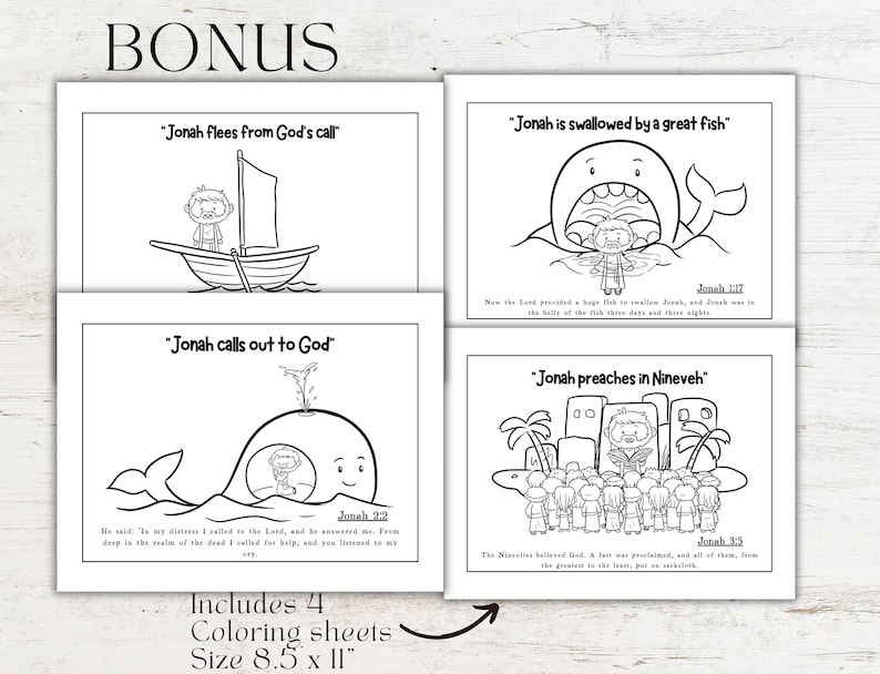 Jonah and the Great Fish Placemat, Bible Crafts and Activities for Kids ...