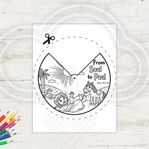 From Saul to Paul Coloring Wheel, Bible Story Activity for Kids ...