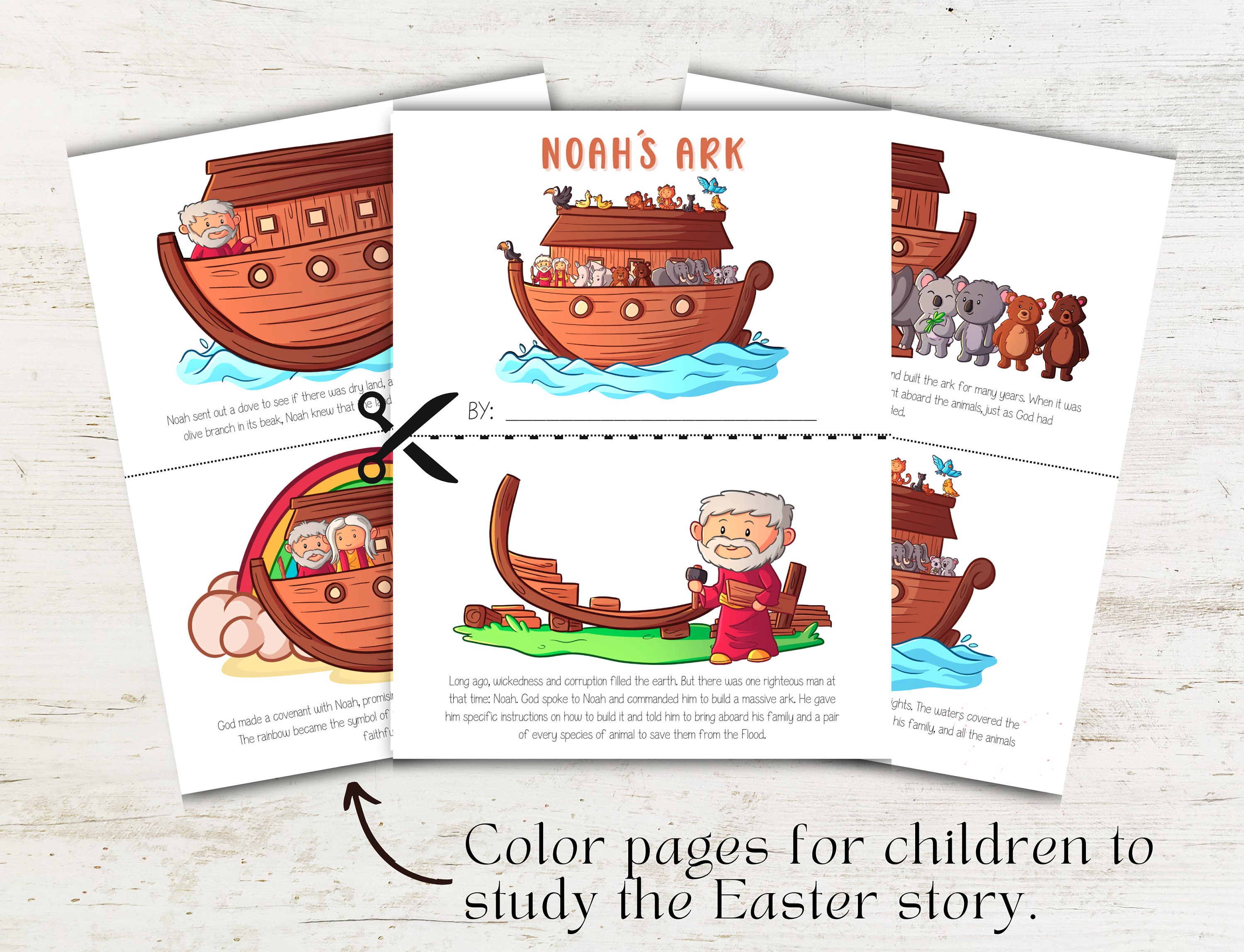 Noah Ark Printable for Kids, Printable Mini Book, Noah Ark Story, Kids ...