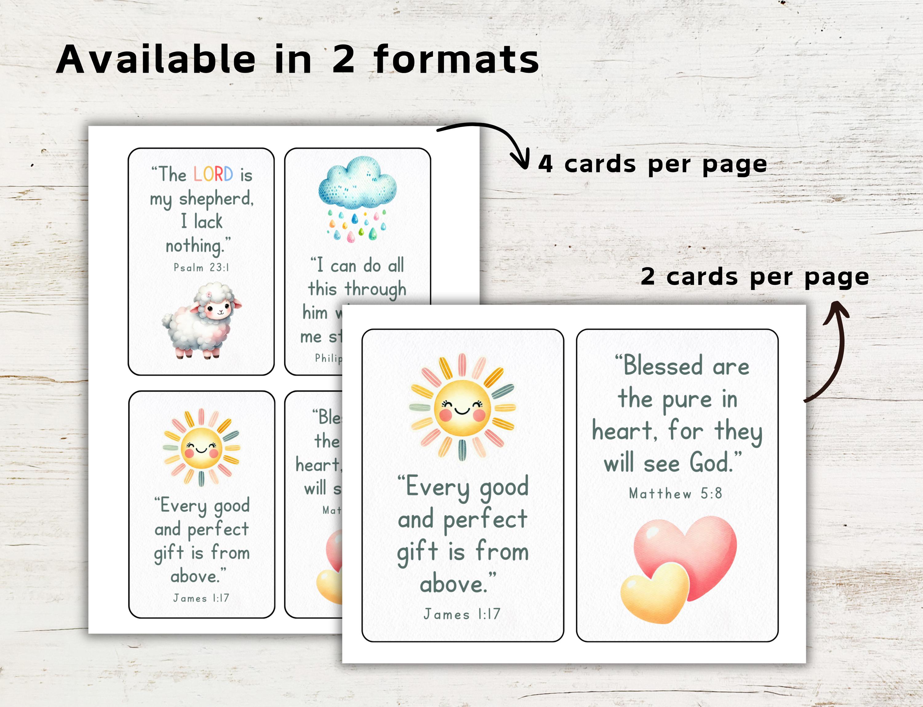 60 Bible Verse Cards | Scripture Memorization Cards | Bible Verses for ...