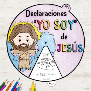 I Am Statements of Jesus Coloring Wheel IN SPANISH| Printable Bible ...