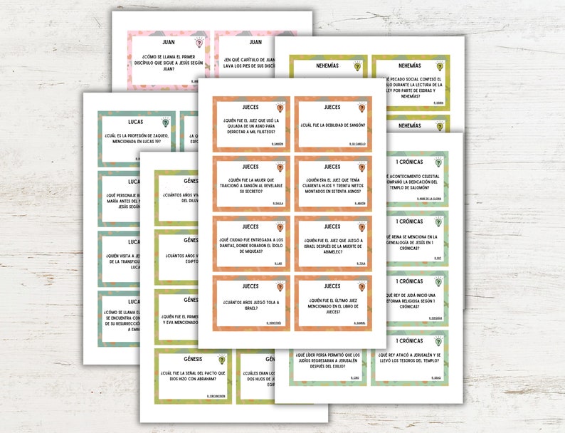 552 Bible Trivia Cards in SPANISH | Bible Trivia Questions | Bible ...