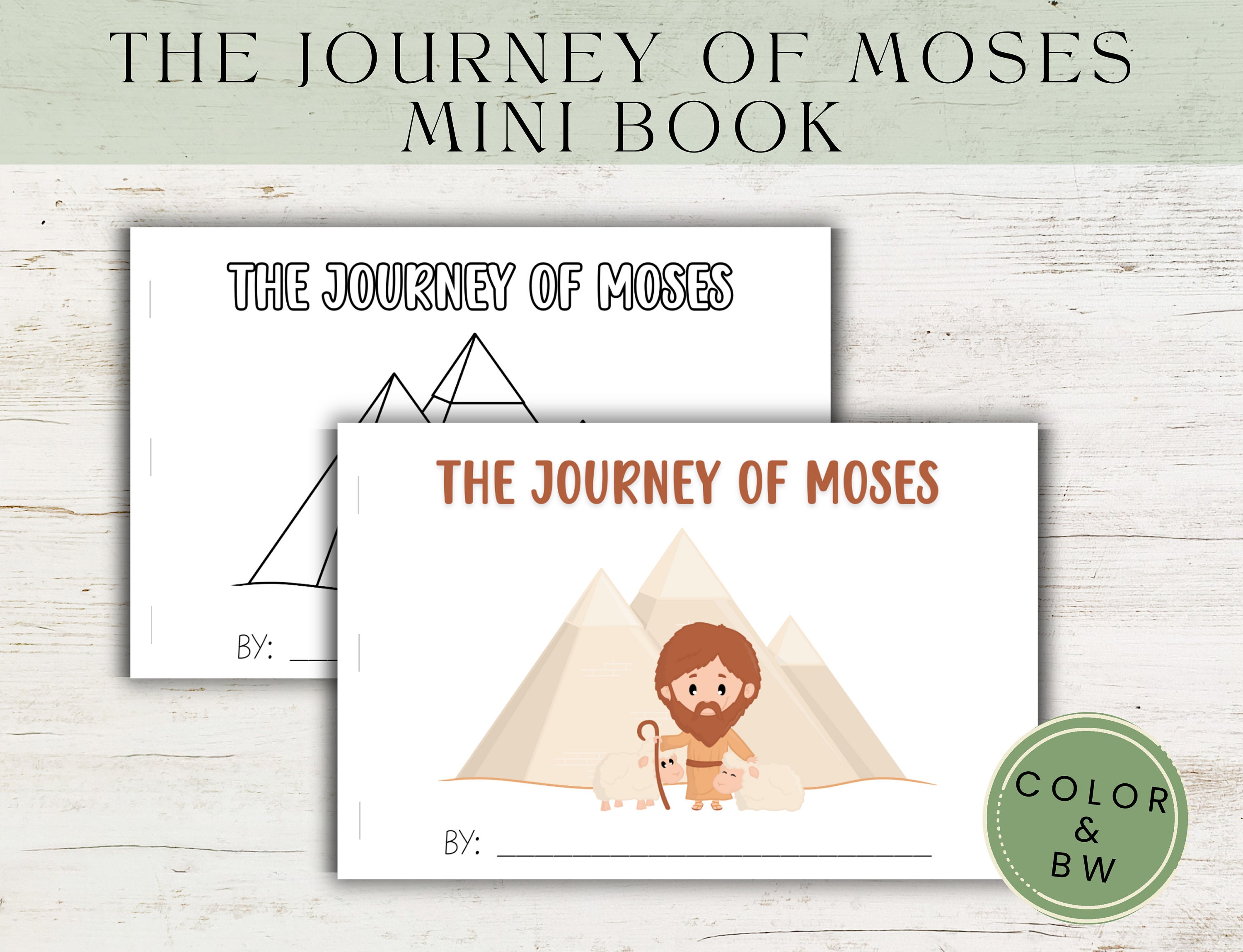 The Journey of Moses Printable for Kids, Printable Mini Book, Kids ...