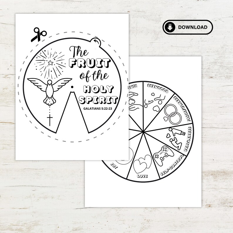 Fruit of the Spirit Coloring Wheel | Coloring Wheel | Printable Bible ...