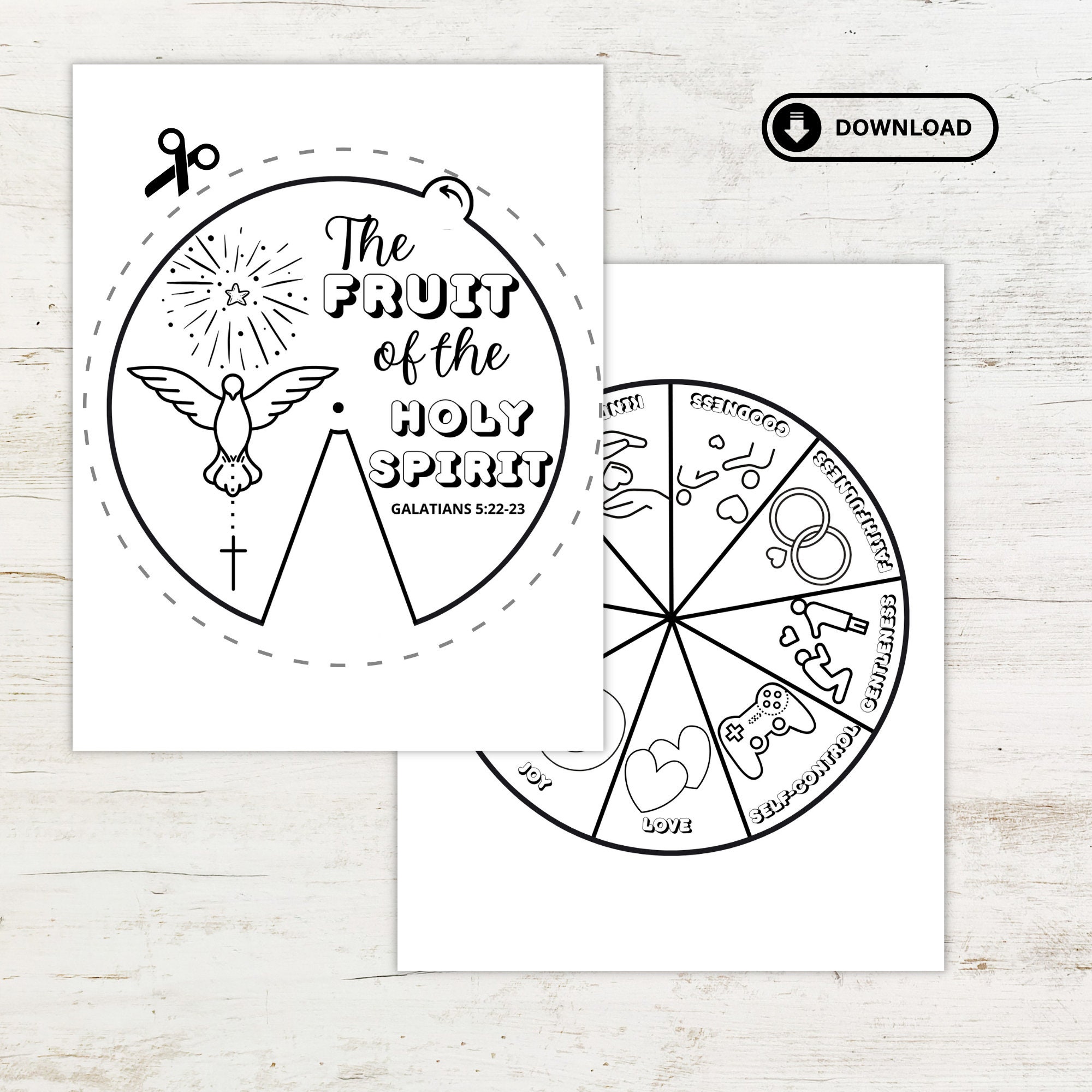 Fruit of the Spirit Coloring Wheel Coloring Wheel Printable Bible ...