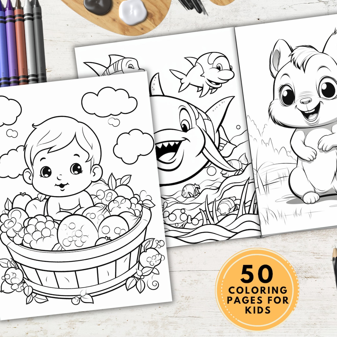 50 Páginas Para Colorear Para Niños / Páginas Para Colorear / Páginas ...