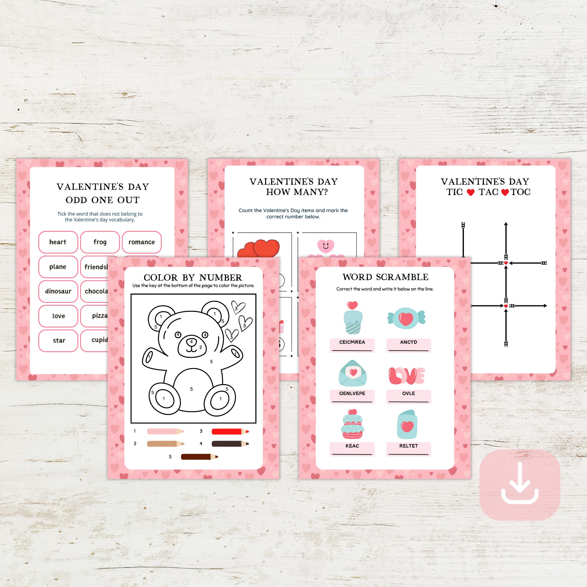 25 Printable Valentine's Day Kid's Activities Valentine's Day Bundle ...