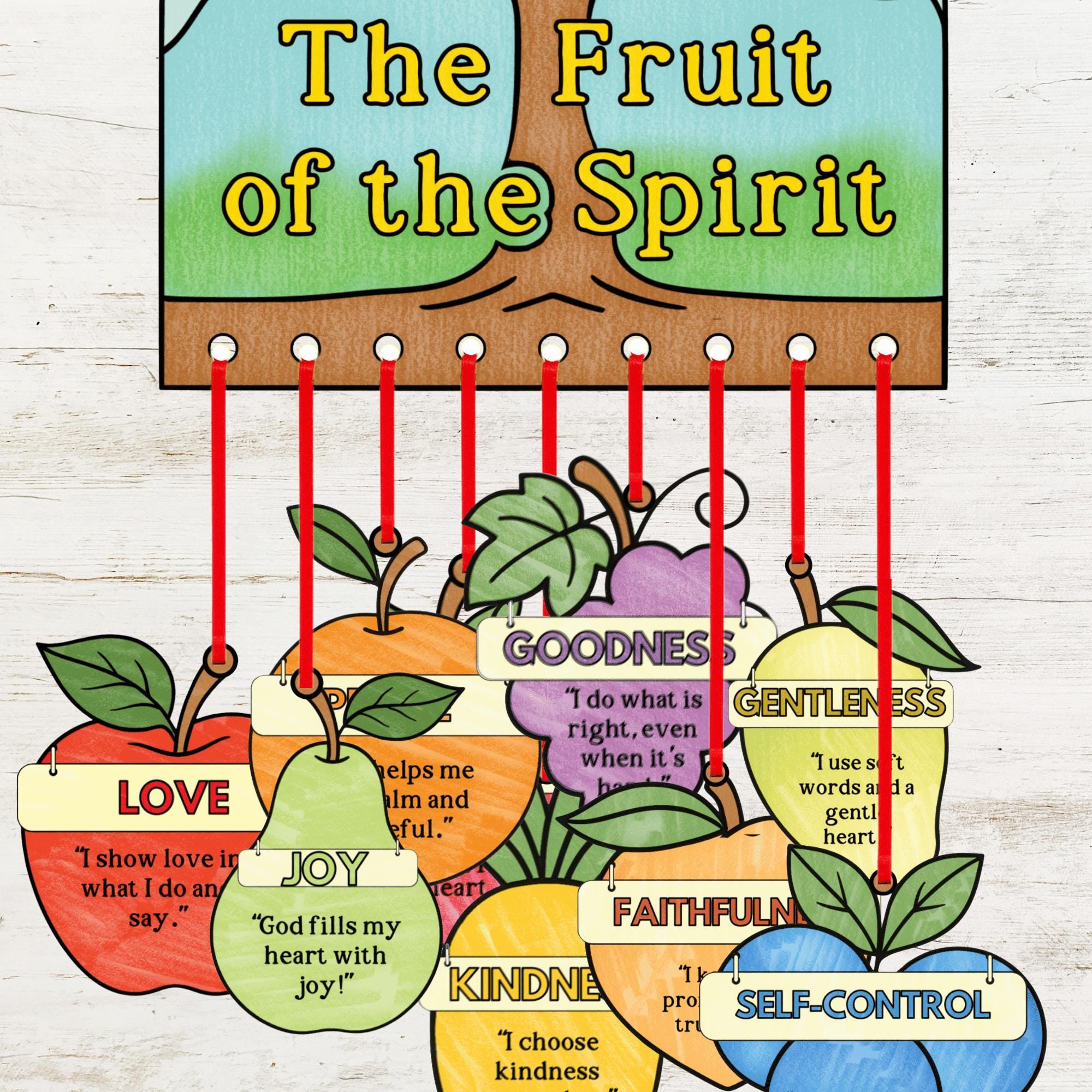 Fruit of the Spirit Hanging Craft | Bible Activity for Kids | Sunday ...
