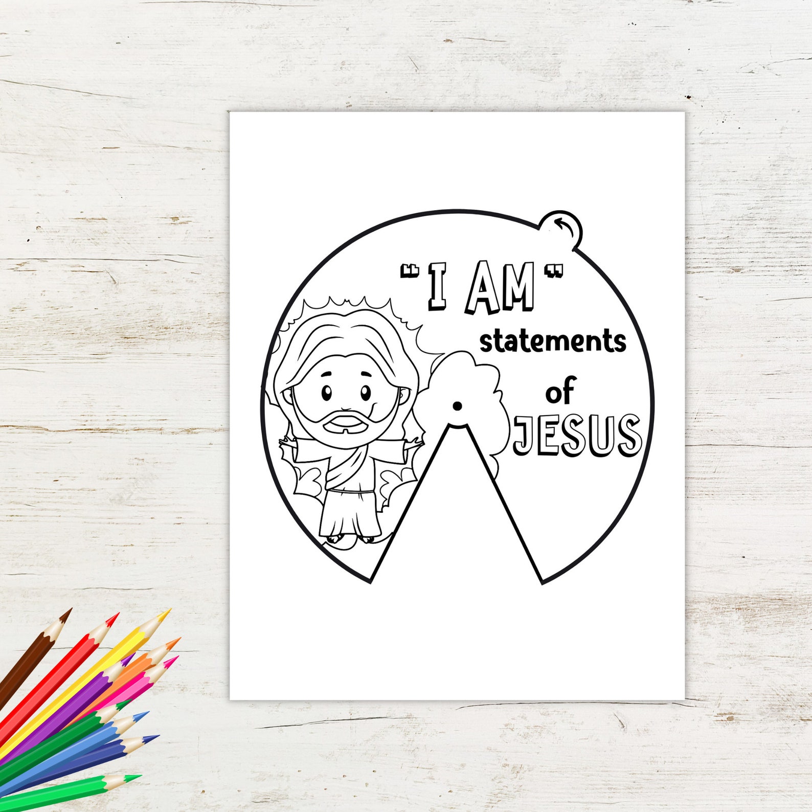 I Am Statements of Jesus Coloring Wheel | Printable Bible Activity ...