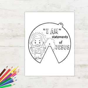 I Am Statements of Jesus Coloring Wheel | Printable Bible Activity ...
